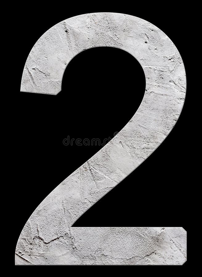Number 2 with Concrete Texture, on Black Background Stock Illustration ...