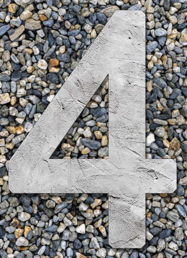 Number 4 with Concrete Texture Stock Image - Image of material ...