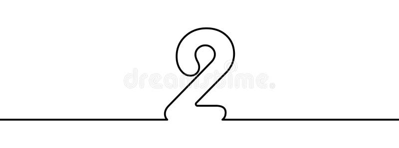 Number 2 in Continuous Line Drawing Style. Abstract Drawing Number Two ...