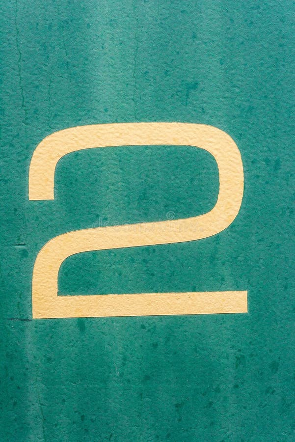 Number 2 Cream and Green Old Metal Background Texture Stock Photo ...