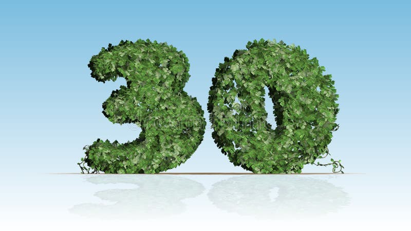 Number 30 Created of Green Ivy Leaves Stock Illustration - Illustration ...
