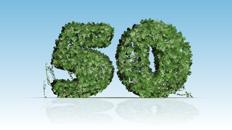 Number 50 Created of Green Ivy Leaves Stock Illustration - Illustration ...