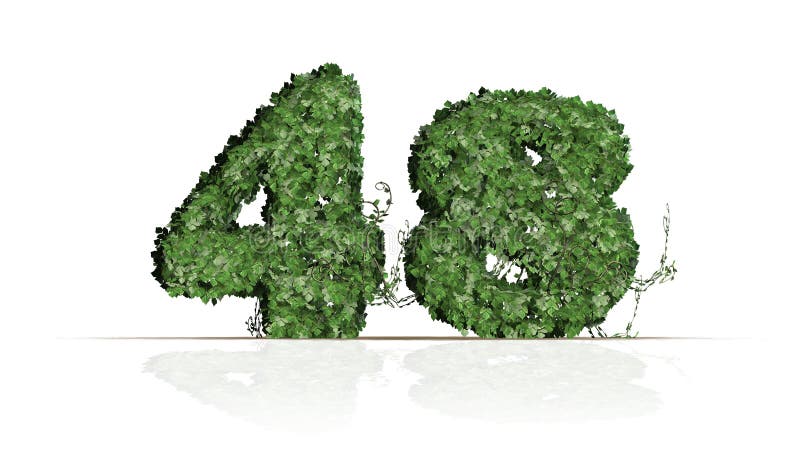 Number 48 Created of Green Ivy Leaves Stock Illustration - Illustration ...