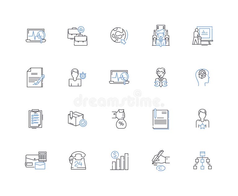 Number Crunching Line Icons Collection. Analysis, Math, Statistics ...