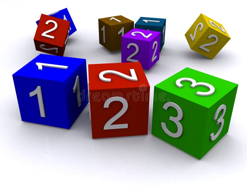 Number cubes stock illustration. Illustration of colour - 10895709