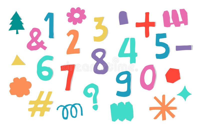 Number Cut Out Paper Element Object.illustration Vector for Sticker ...