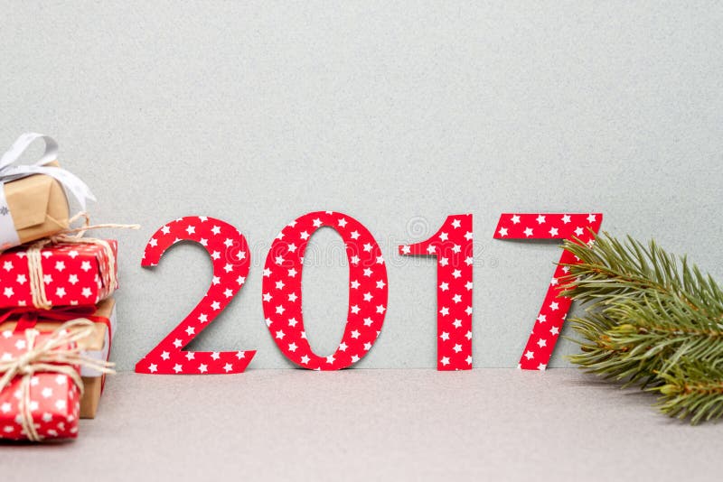 Number 2017 Cut of Wraping Paper Stock Image - Image of gift, year ...