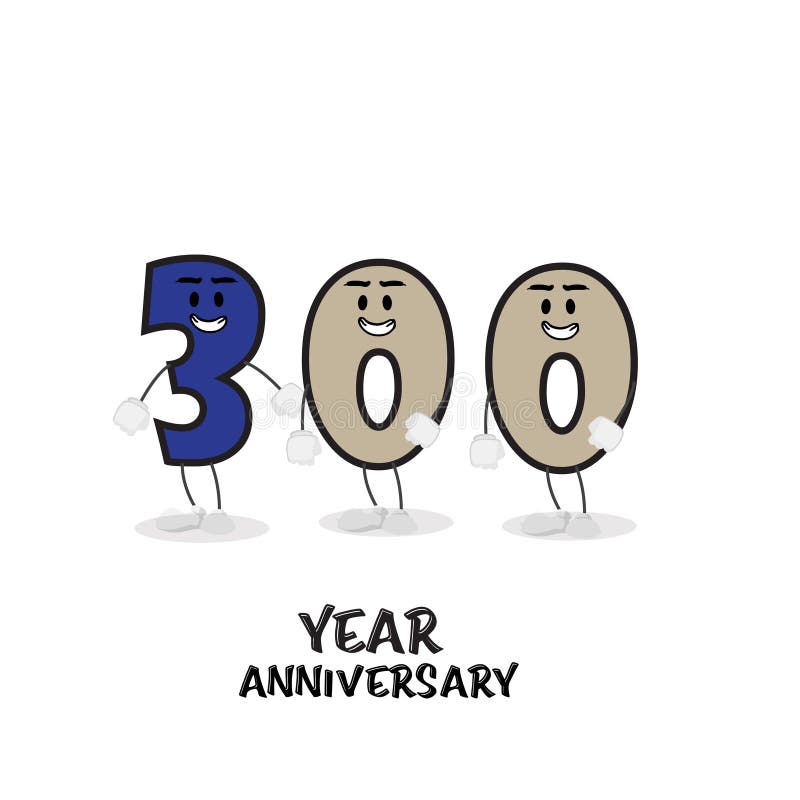 300 Number Cute Year Anniversary Celebration Design Vector Template ...
