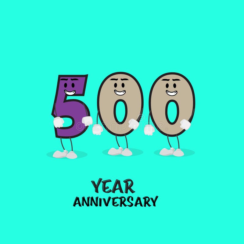 500 Number Cute Year Anniversary Celebration Design Vector Template ...