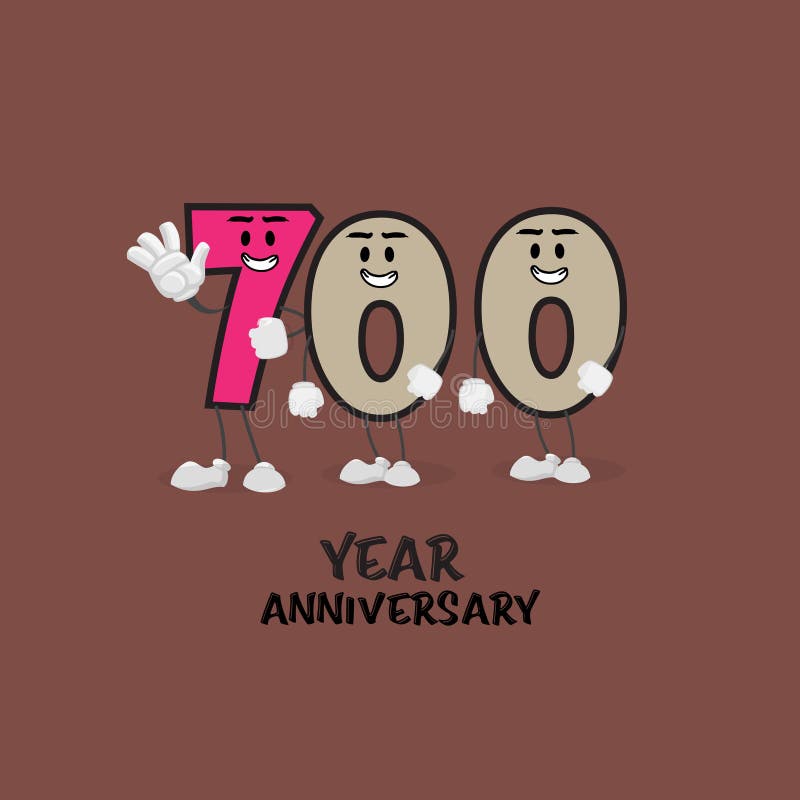 700 Number Cute Year Anniversary Celebration Design Vector Template ...
