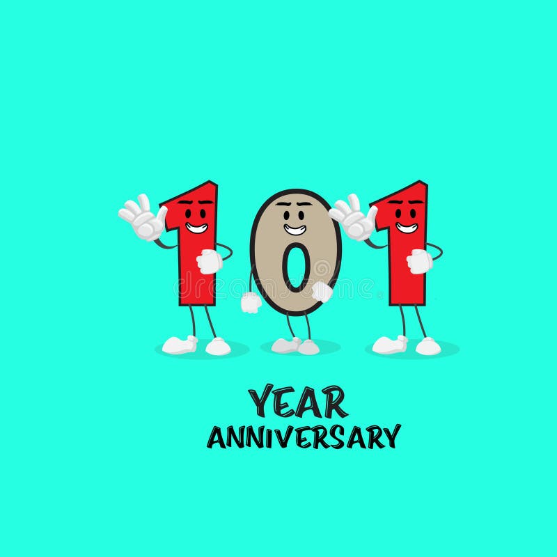 101 NUMBER CUTE YEAR ANNIVERSARY CELEBRATION DESIGN VECTOR TEMPLATE ...
