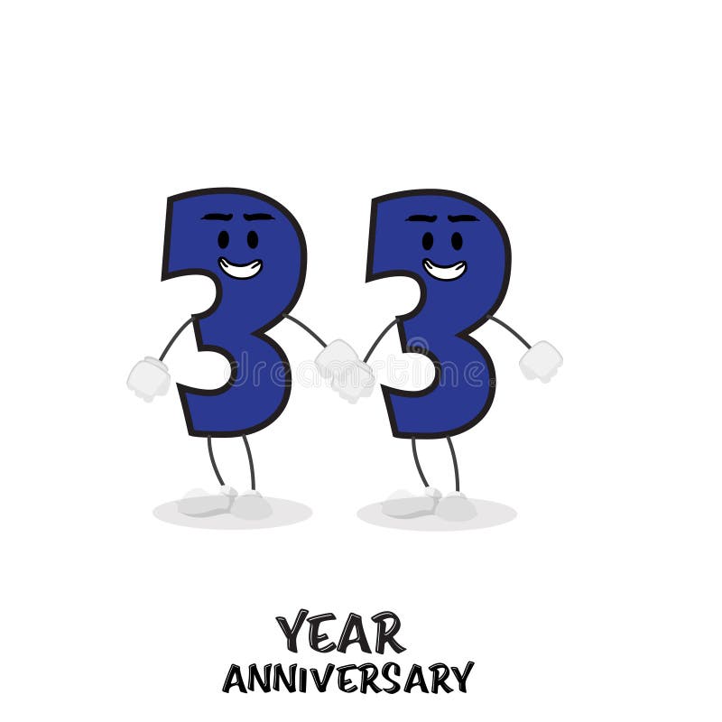 33 NUMBER CUTE YEAR ANNIVERSARY CELEBRATION DESIGN VECTOR TEMPLATE ...