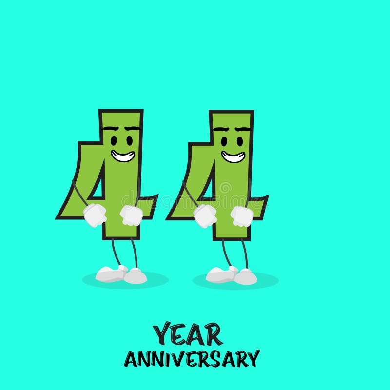 44 NUMBER CUTE YEAR ANNIVERSARY CELEBRATION DESIGN VECTOR TEMPLATE ...