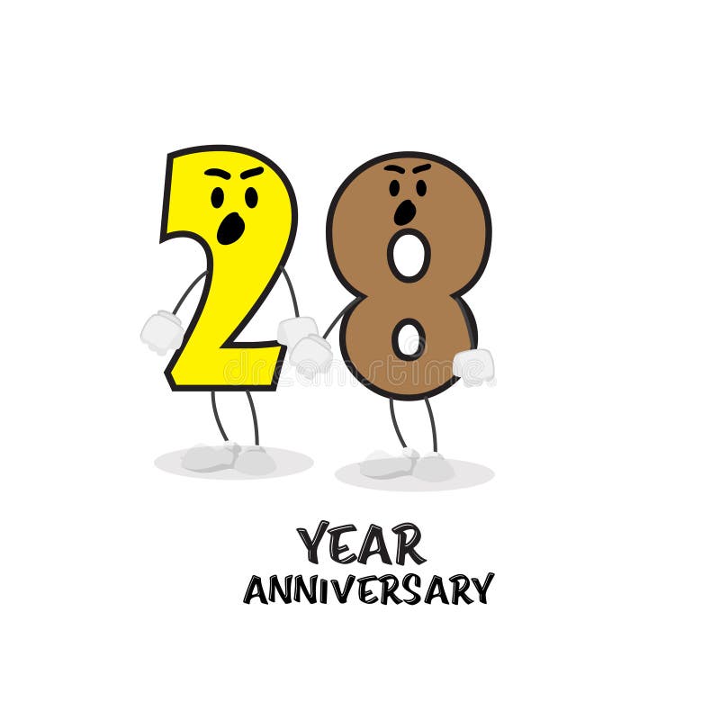 28 NUMBER CUTE YEAR ANNIVERSARY CELEBRATION DESIGN VECTOR TEMPLATE ...