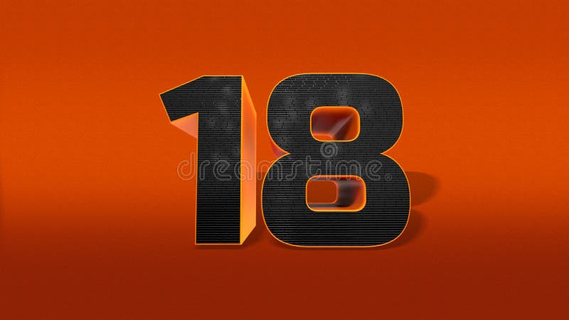 Number 3d Background 18 DESIGN Stock Illustration - Illustration of ...