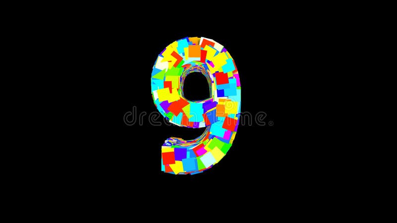 Number Nine 9 in Black Color Stock Photo - Image of number, digit ...