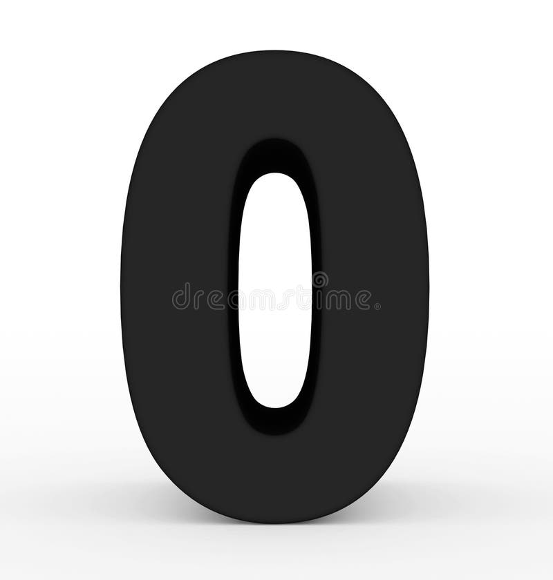 Number 0 3d Clean Black Isolated on White Stock Illustration ...