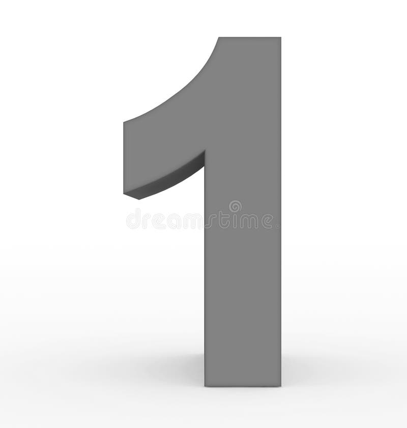 Number 1 3d Clean Yellow Isolated On White Stock Illustration ...