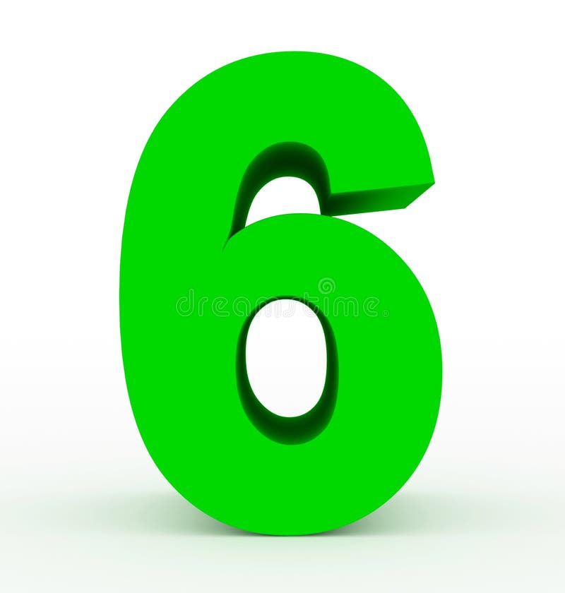 Number 7 3D Green Isolated on White with Shadow - Orthogonal Pro Stock ...