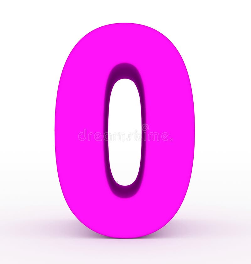 Number 0 3d Clean Purple Isolated on White Stock Illustration ...