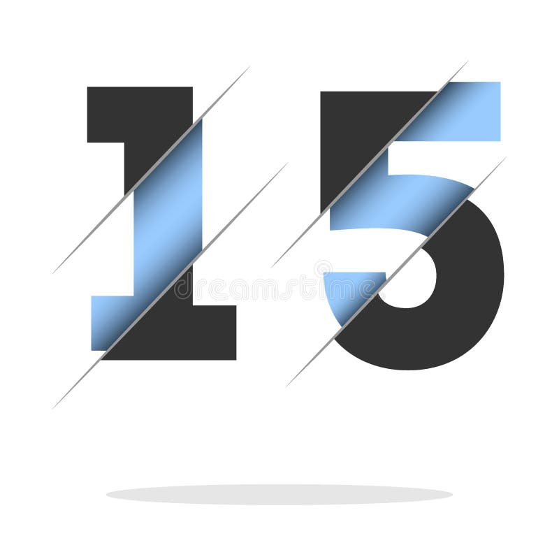 15 Number, 3d Cut Design. Icon for Celebration Design. Vector ...