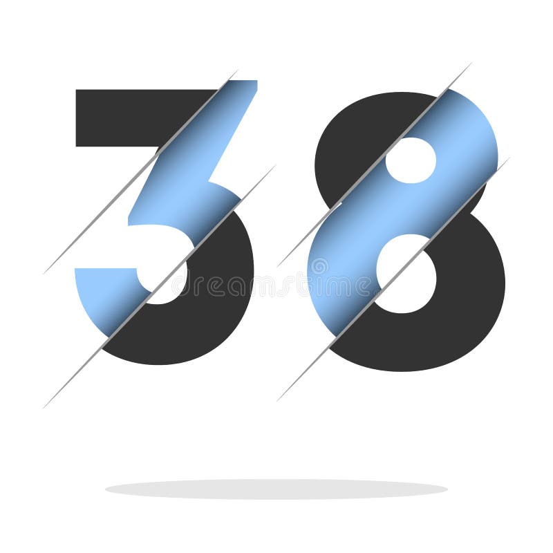 38 Number, 3d Cut Design. Icon for Celebration Design. Vector ...