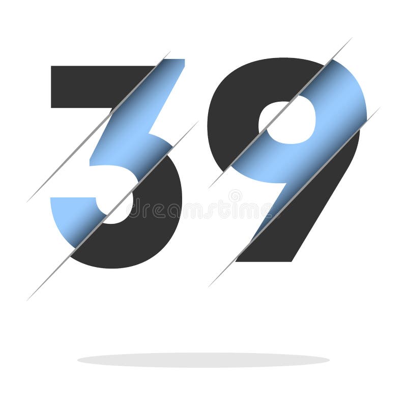 39 Number, 3d Cut Design. Icon for Celebration Design. Vector ...