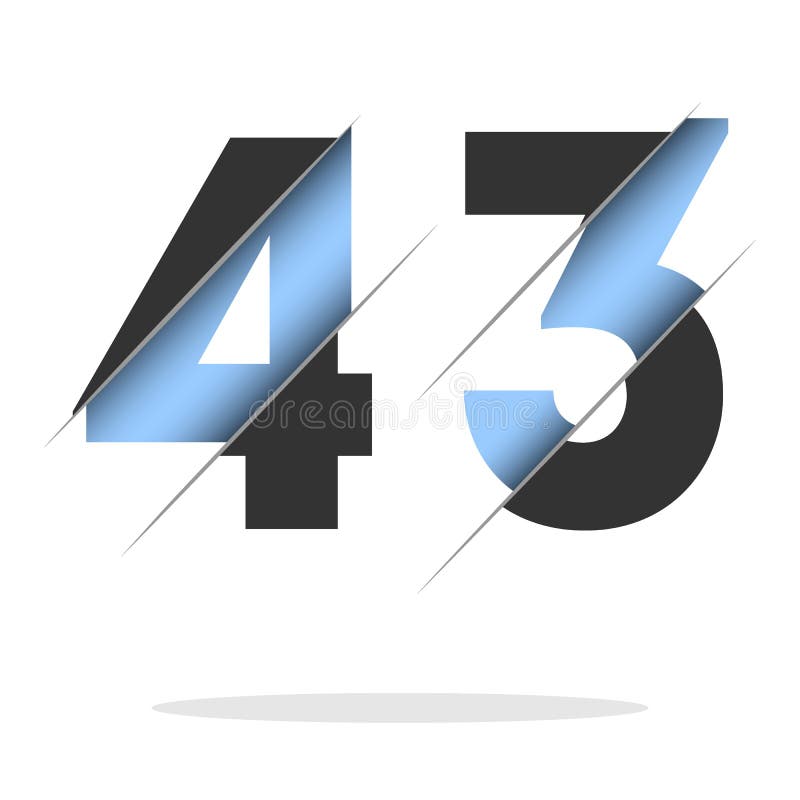 43 Number, 3d Cut Design. Icon for Celebration Design. Vector ...