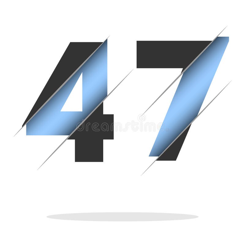 47 Number, 3d Cut Design. Icon for Celebration Design. Vector ...
