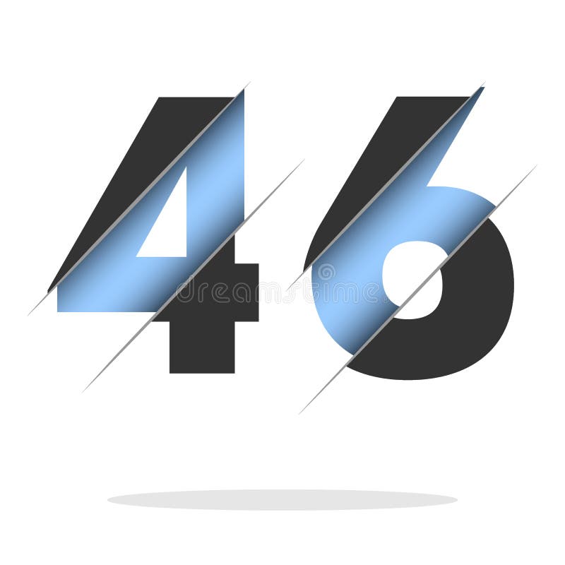 46 Number, 3d Cut Design. Icon for Celebration Design. Vector ...