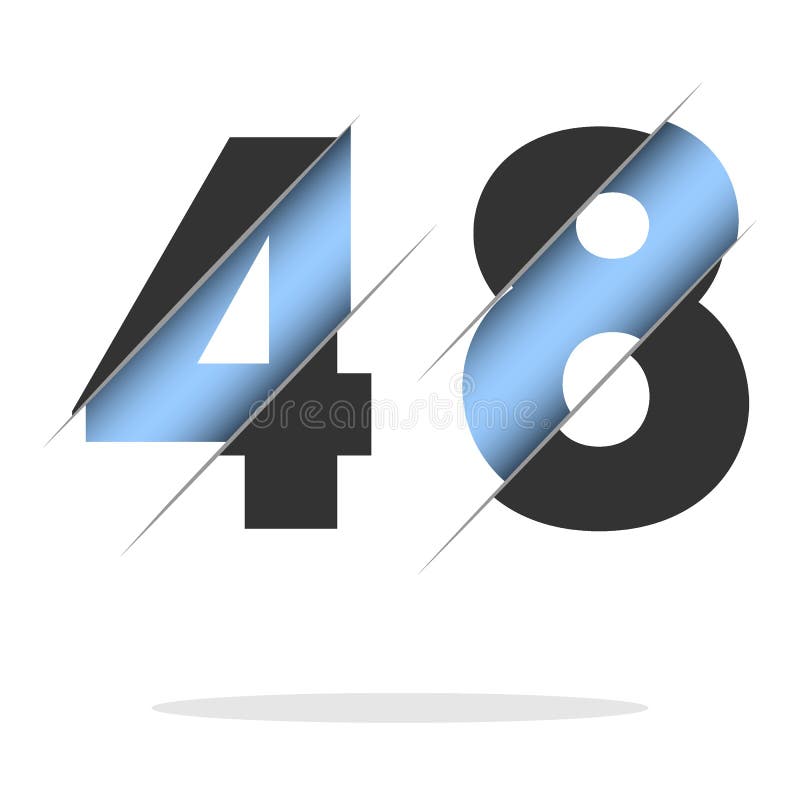 48 Number, 3d Cut Design. Icon for Celebration Design. Vector ...