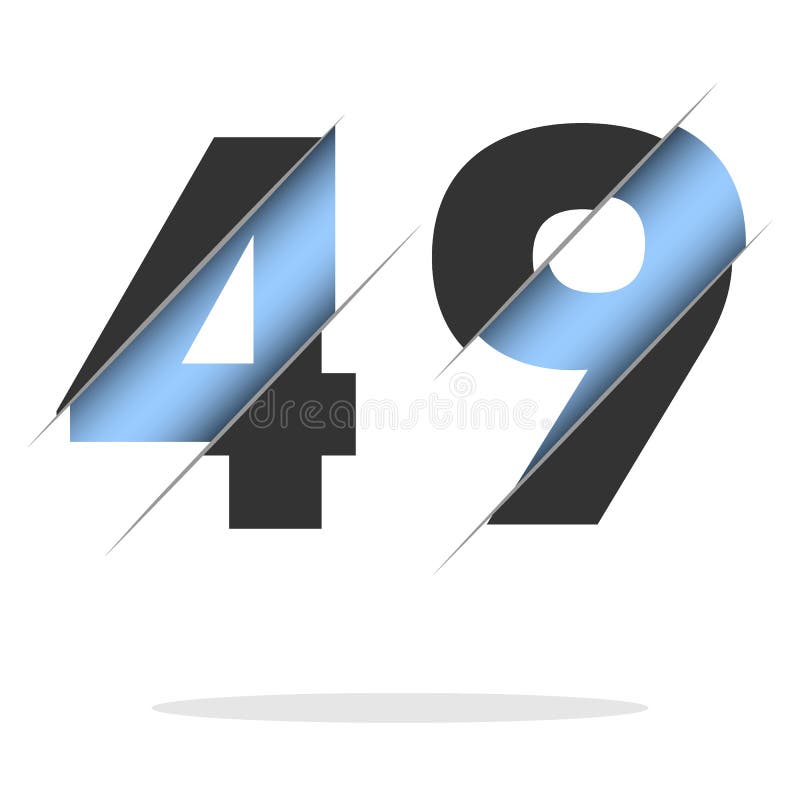 49 Number, 3d Cut Design. Icon for Celebration Design. Vector ...