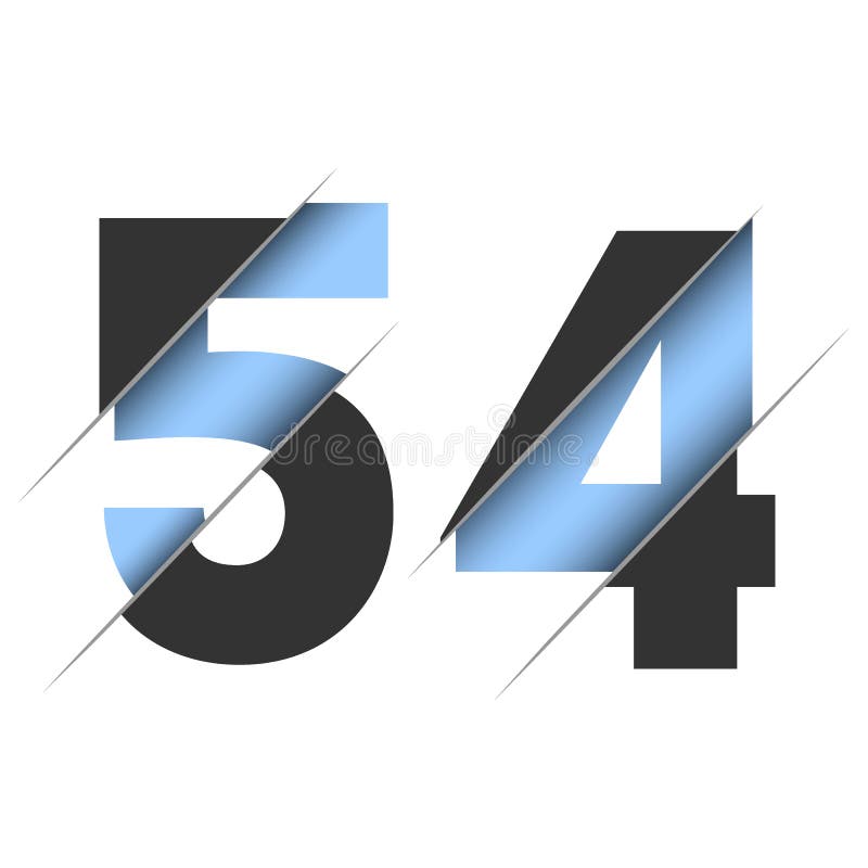 54 Number, 3d Cut Design. Icon for Celebration Design. Vector ...