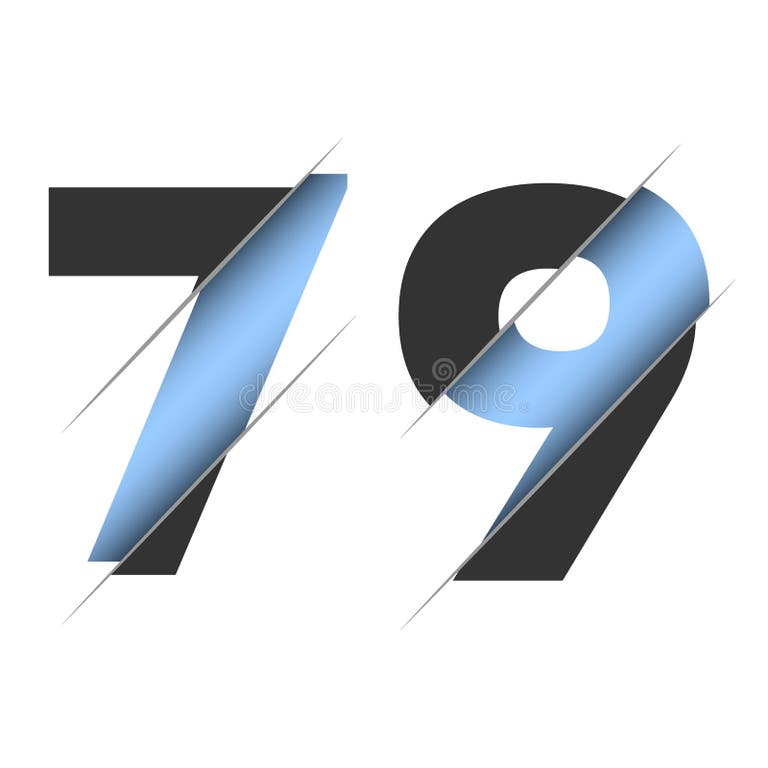 79 Number, 3d Cut Design. Icon for Celebration Design. Vector ...