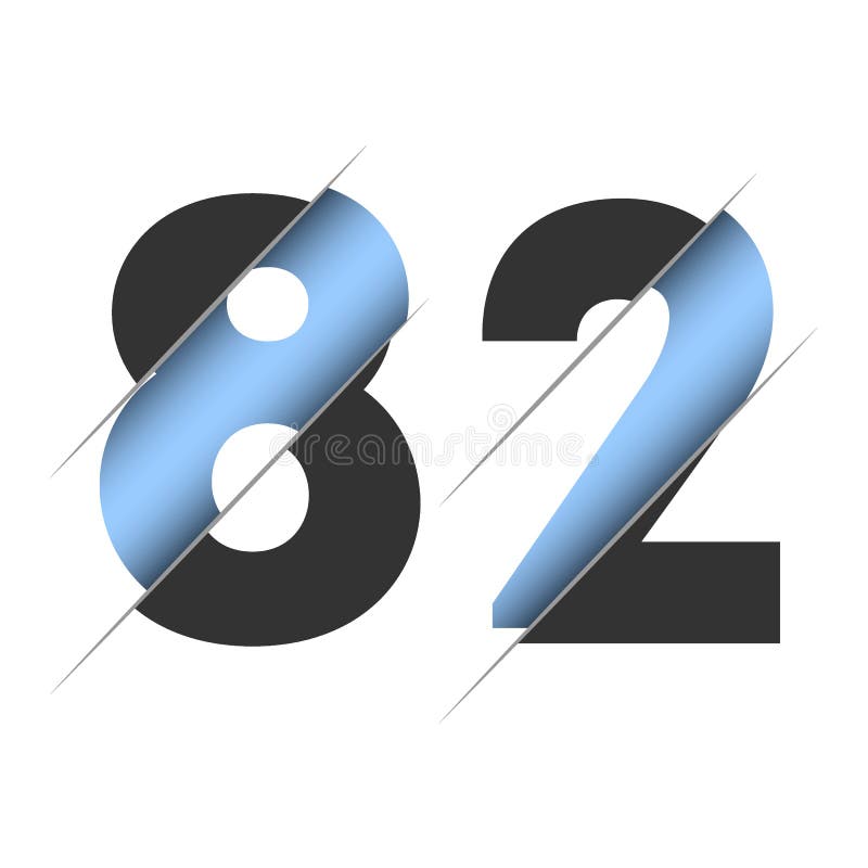 82 Number, 3d Cut Design. Icon for Celebration Design. Vector ...