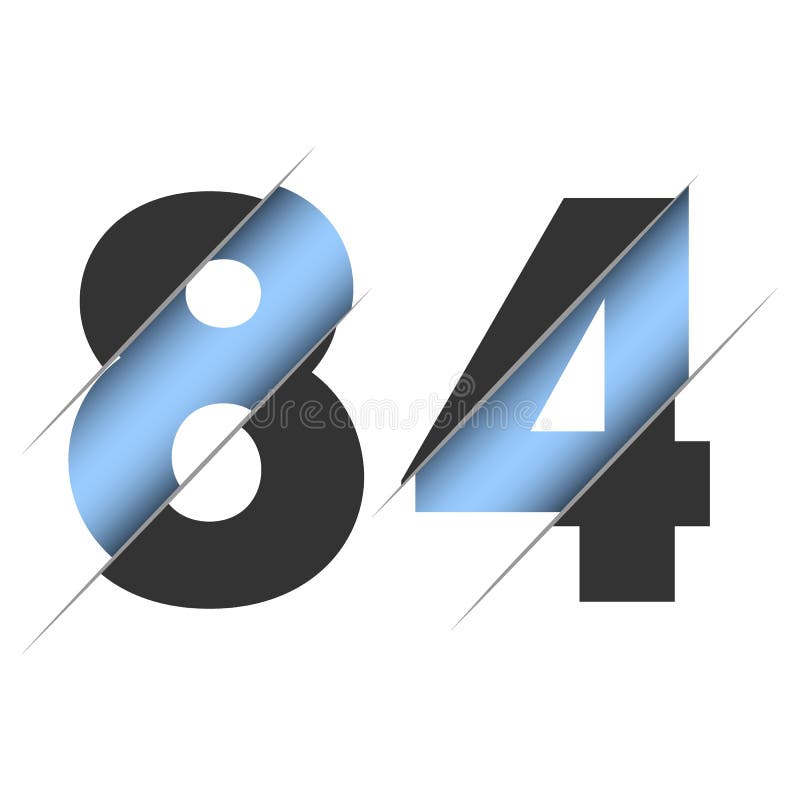 84 Number, 3d Cut Design. Icon for Celebration Design. Vector ...