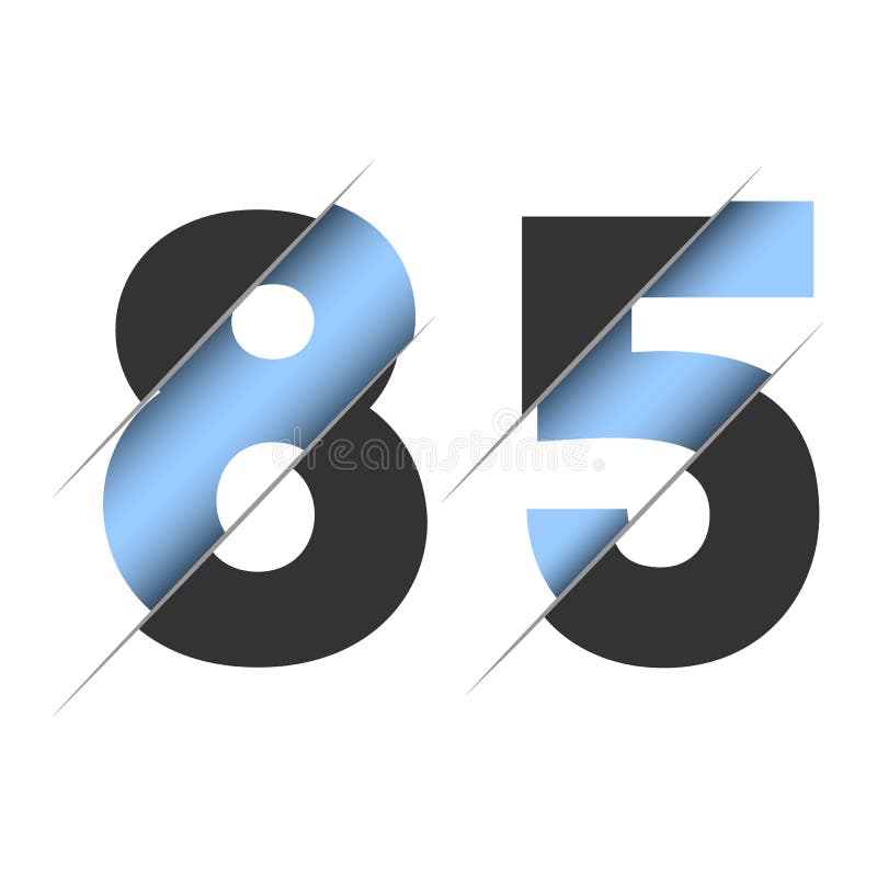 85 Number, 3d Cut Design. Icon for Celebration Design. Vector ...