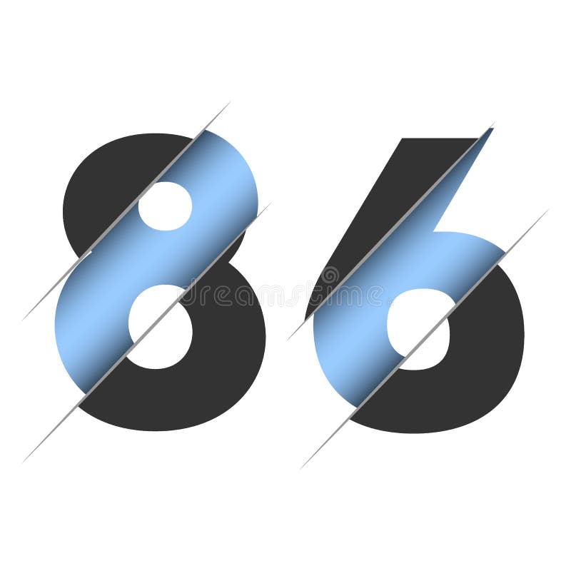 86 Number, 3d Cut Design. Icon for Celebration Design. Vector ...
