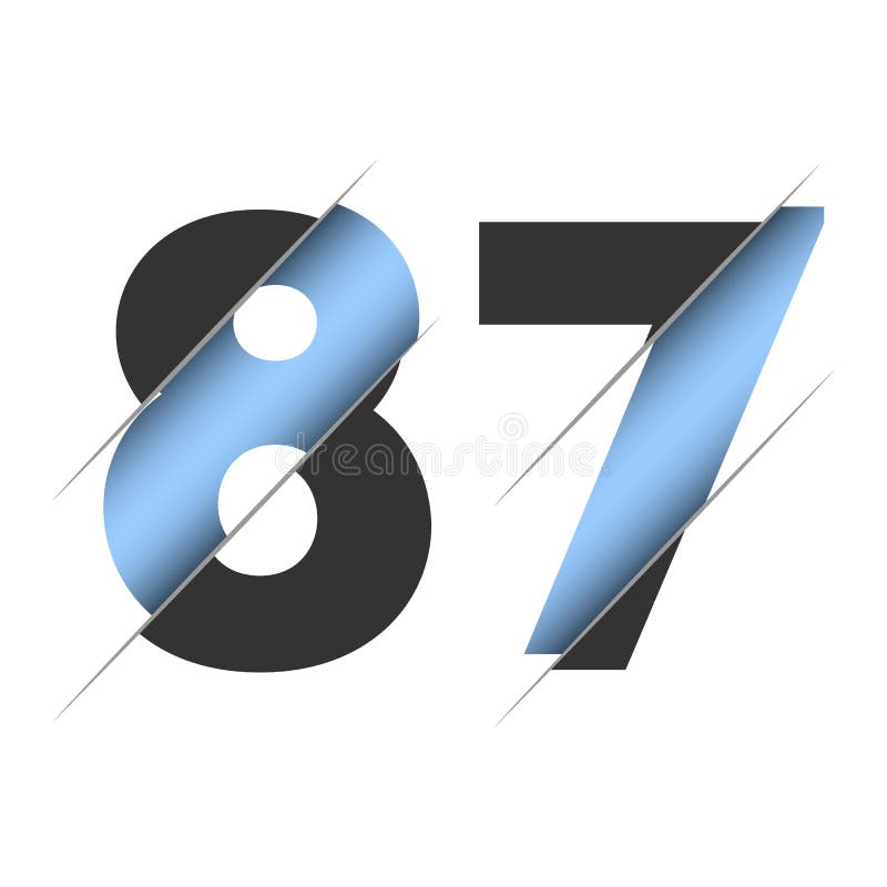 87 Number, 3d Cut Design. Icon for Celebration Design. Vector ...