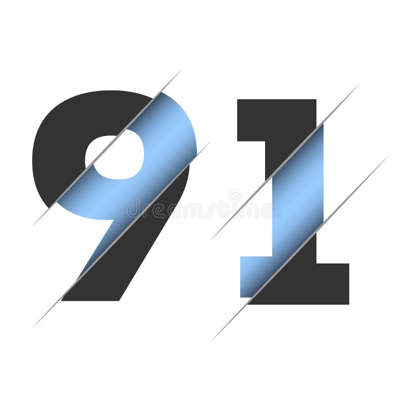 91 Number, 3d Cut Design. Icon for Celebration Design. Vector ...