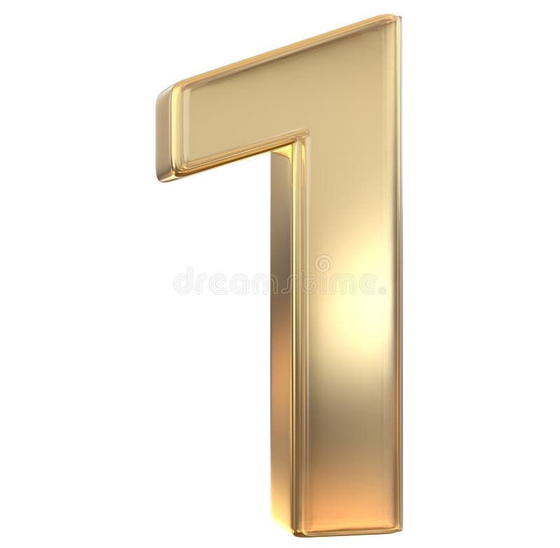 Number 3d 1 gold render stock illustration. Illustration of birthday ...