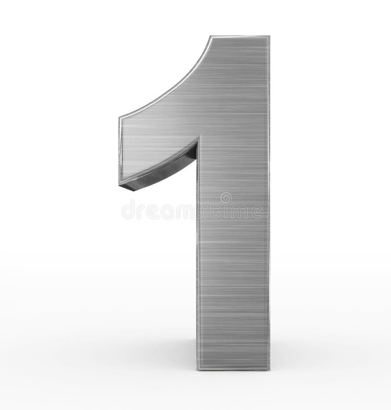 Number 1 3d Metal Isolated on White Stock Illustration - Illustration ...