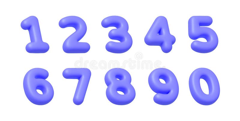 Number 3d in Realistic Style on White Background. 3d Number 3d for ...