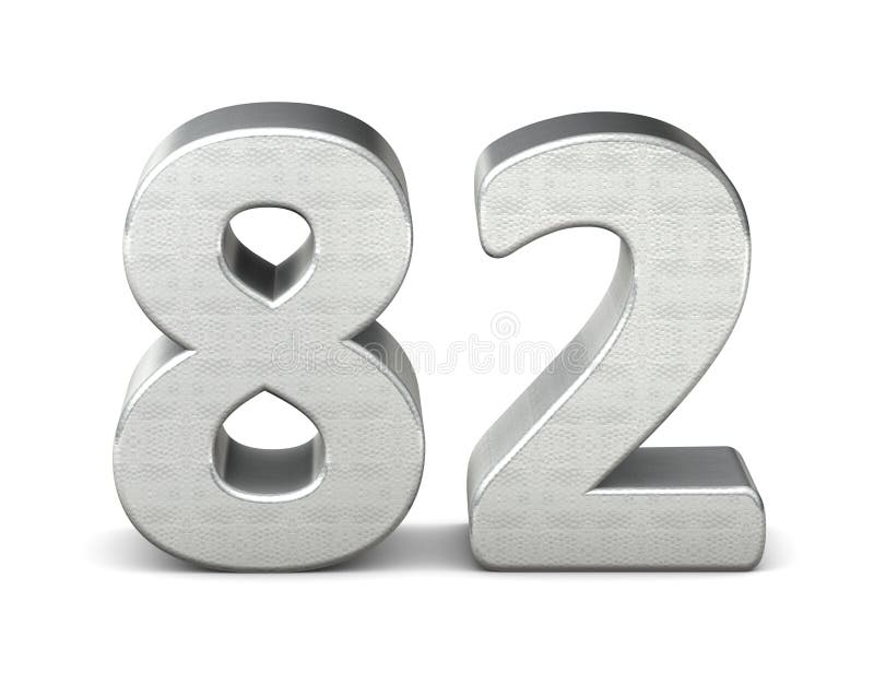 82 Number 3d Silver Structure 3d Stock Illustration - Illustration of ...