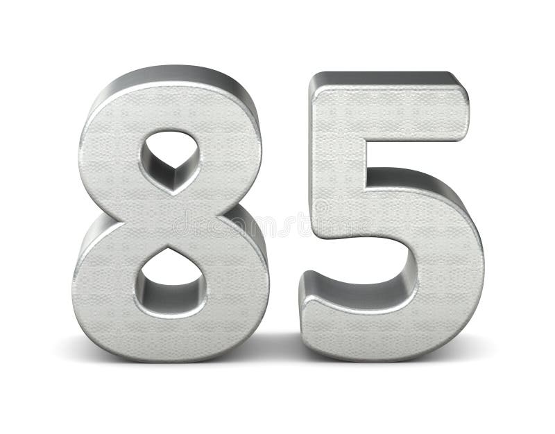 85 Number 3d Silver Structure 3d Stock Illustration - Illustration of ...