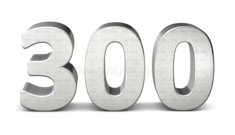 300 Number 3d Silver Structure 3d Stock Illustration - Illustration of ...