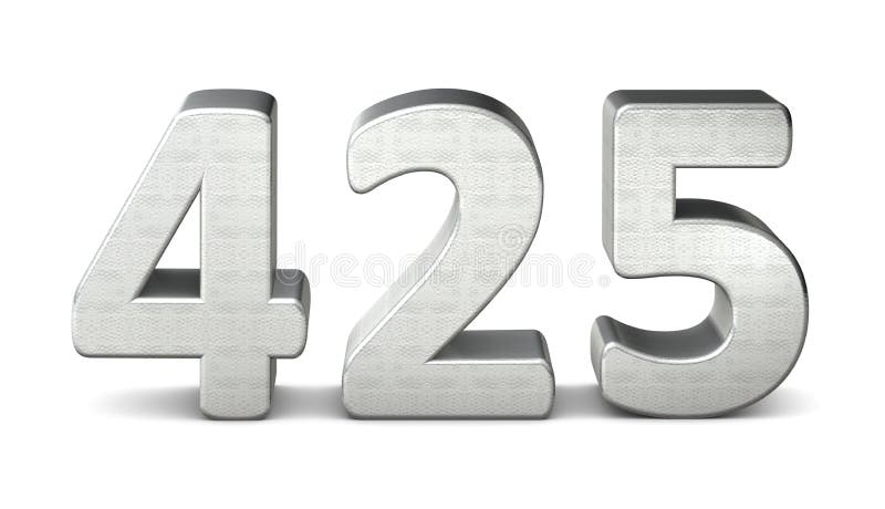 425 Number 3d Silver Structure 3d Stock Illustration - Illustration of ...