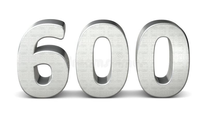600 Number 3d Silver Structure 3d Stock Illustration - Illustration of ...