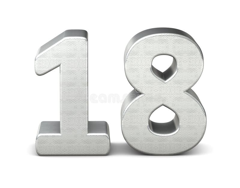 18 Number 3d Silver Structure Stock Illustration - Illustration of ...