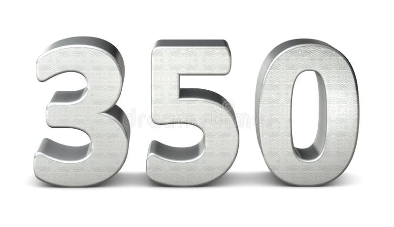 350 Number 3d Silver Structure 3d Stock Illustration - Illustration of ...